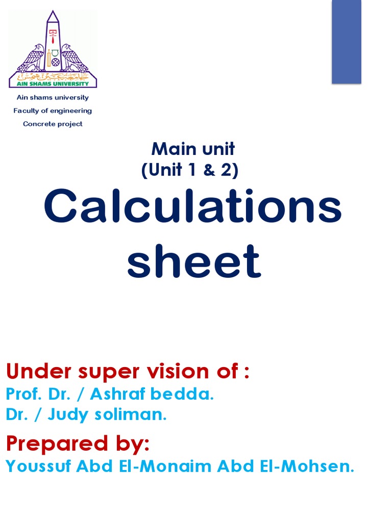 Calculation Sheet | PDF | Engineering | Architectural Elements