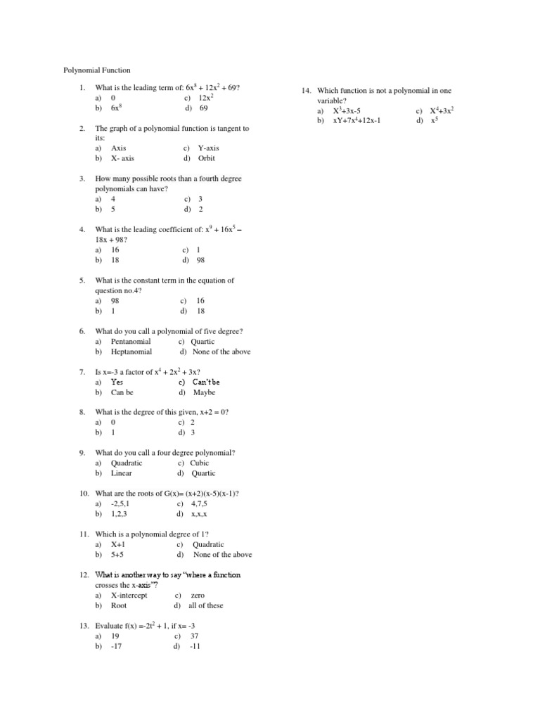 Polynomial Function | PDF | Circle | Polynomial