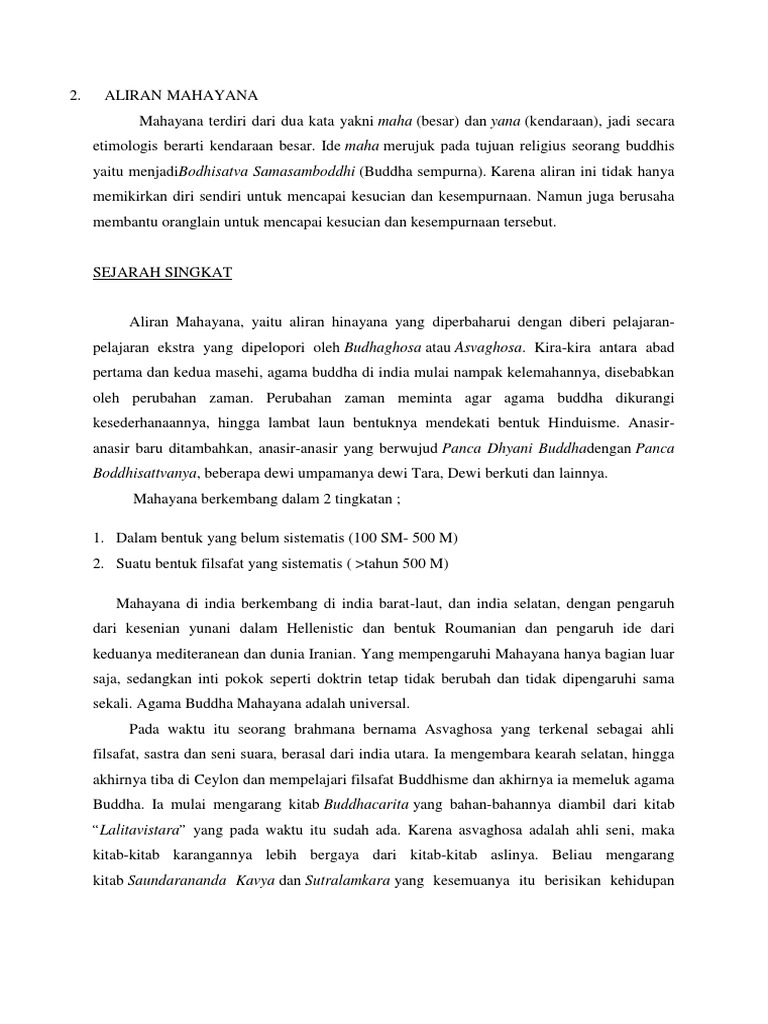 Aliran Mahayana | PDF
