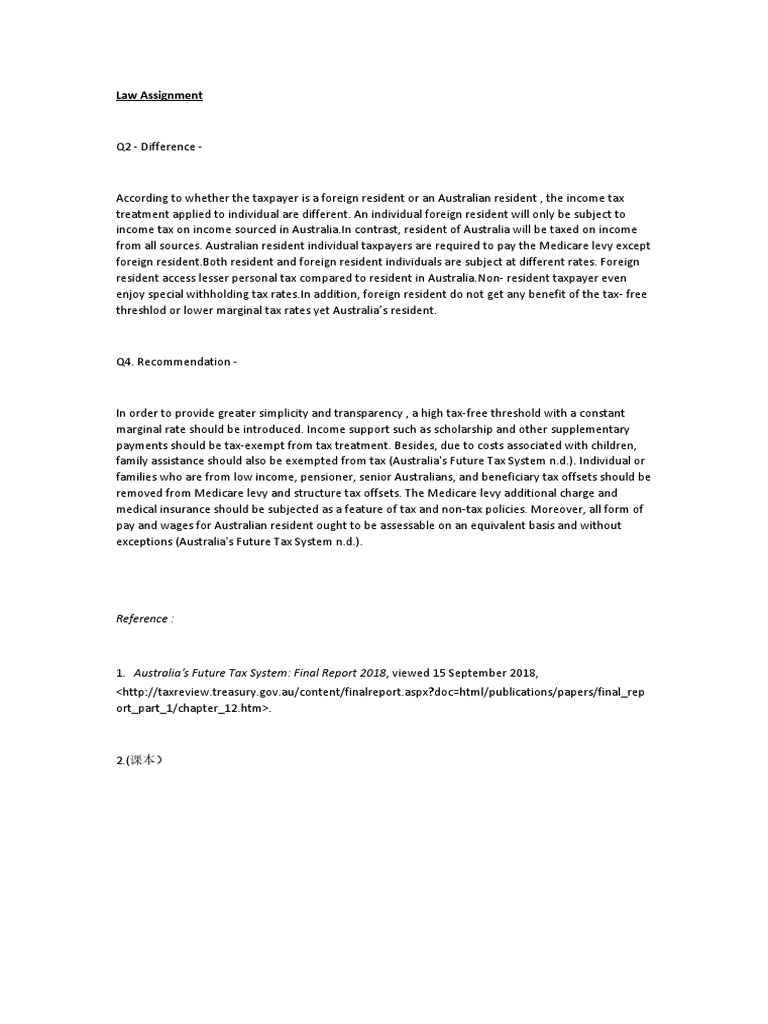 Law Assignment: Reference | PDF