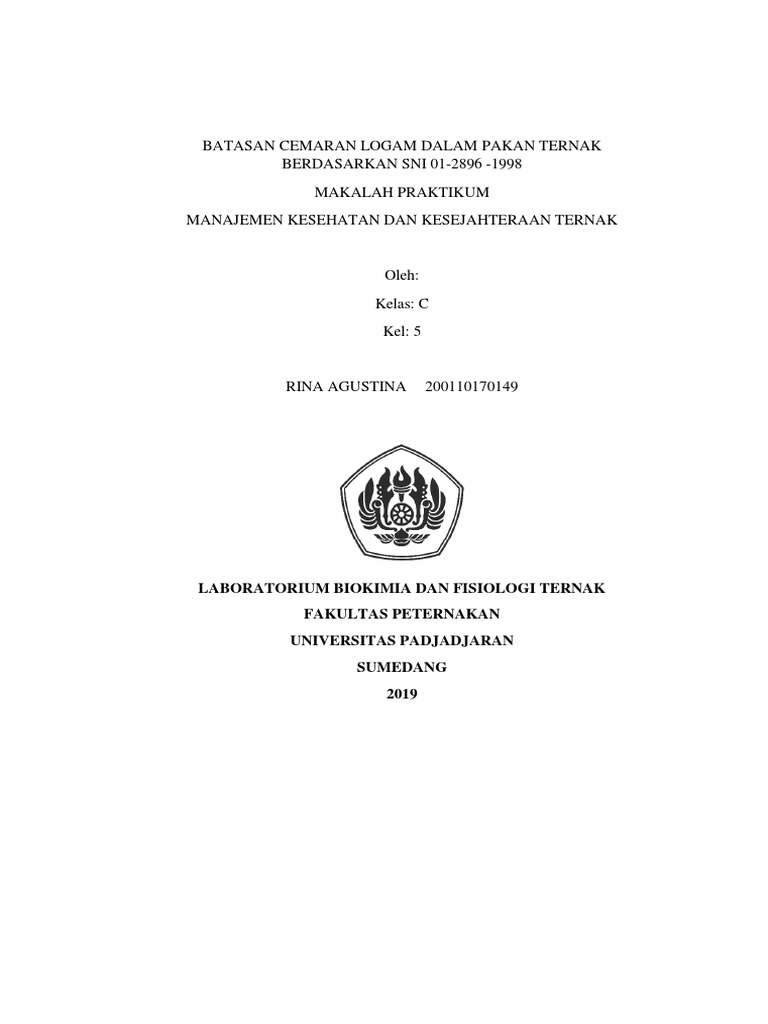 Batasan Cemaran Logam Dalam Pakan Ternak Berdasarkan Sni 01 | PDF