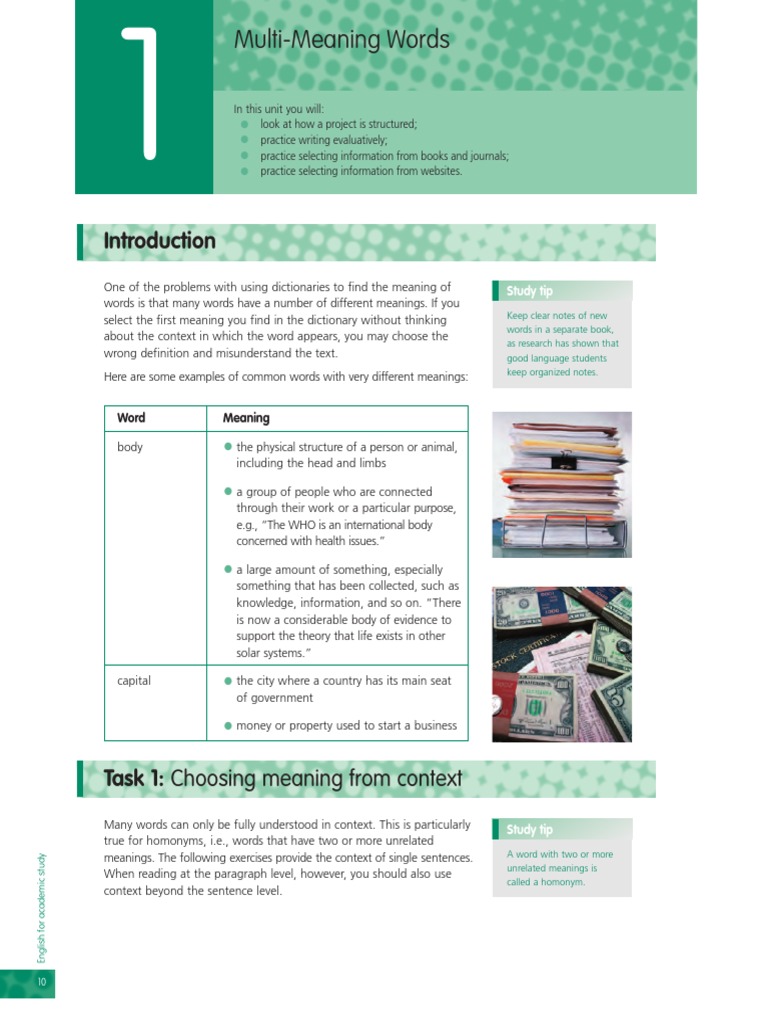 Contextual Vocabulary Understanding | PDF | Verb | Word