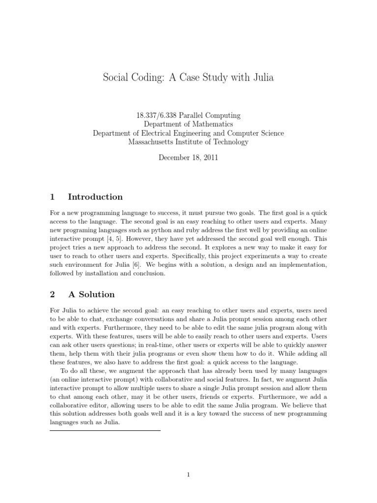 Julia Social Coding Platform | PDF | J Query | Computer Program