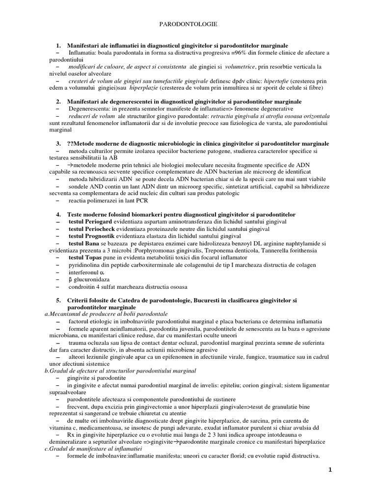 Parodonto Subiecte An VI | PDF