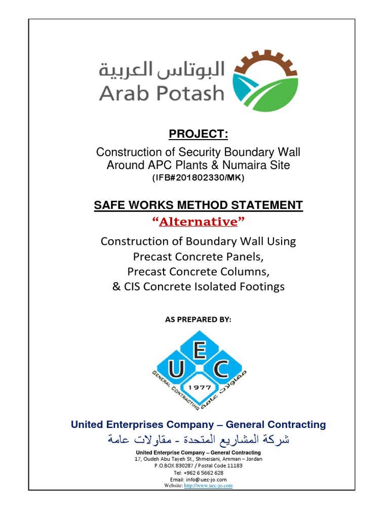 Alternative Proposal - Method Statement - Rev.0 | PDF | Precast ...