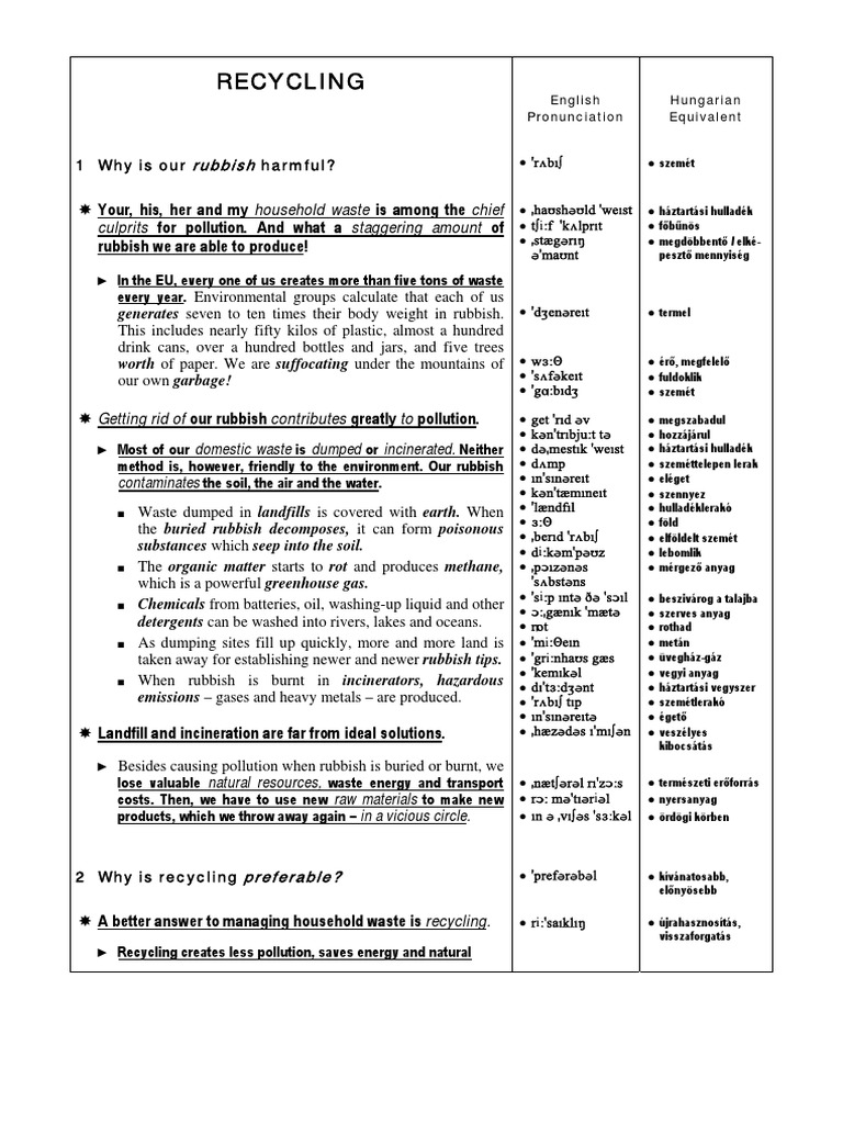 Recycling PDF | PDF | Recycling | Waste