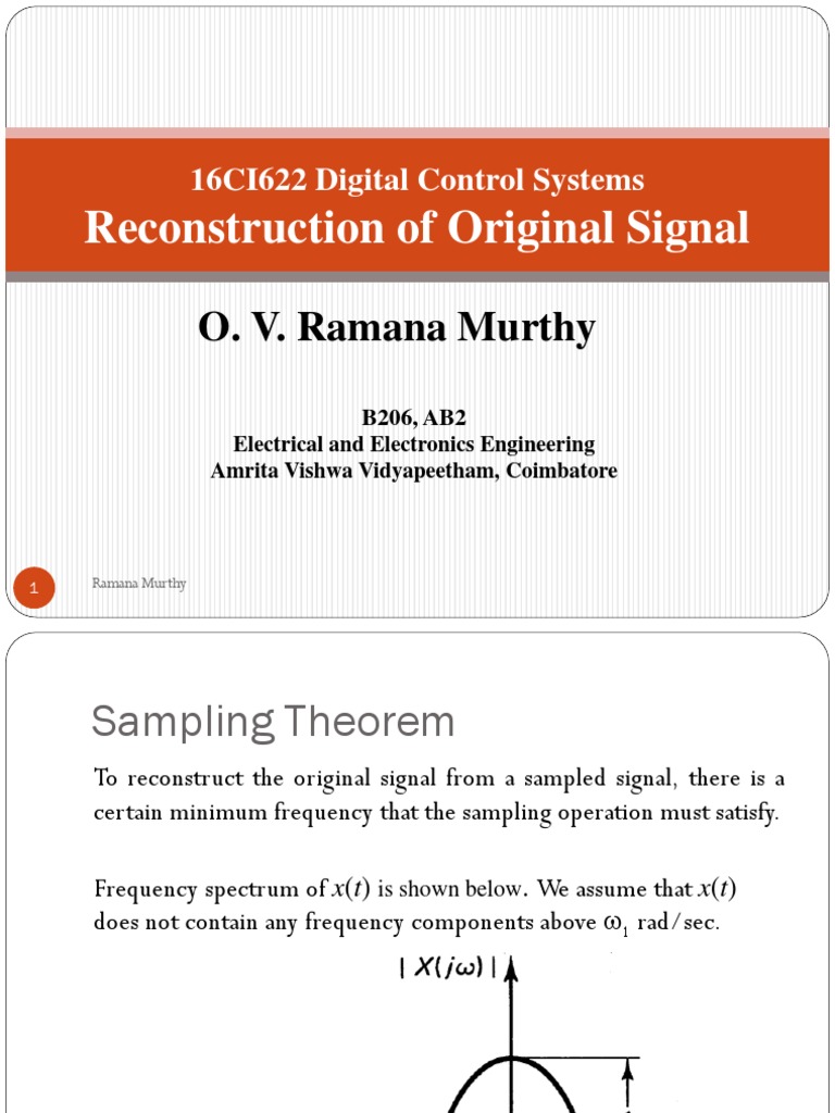 Reconstruction PDF | PDF | Filter (Signal Processing) | Sampling ...