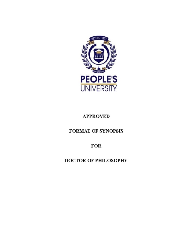 PH.D Synopsis Format Final | PDF | Thesis | Doctor Of Philosophy