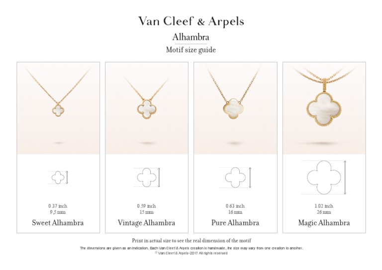 VanCleef&Arpels Motif Size Guide Alhambra en | PDF