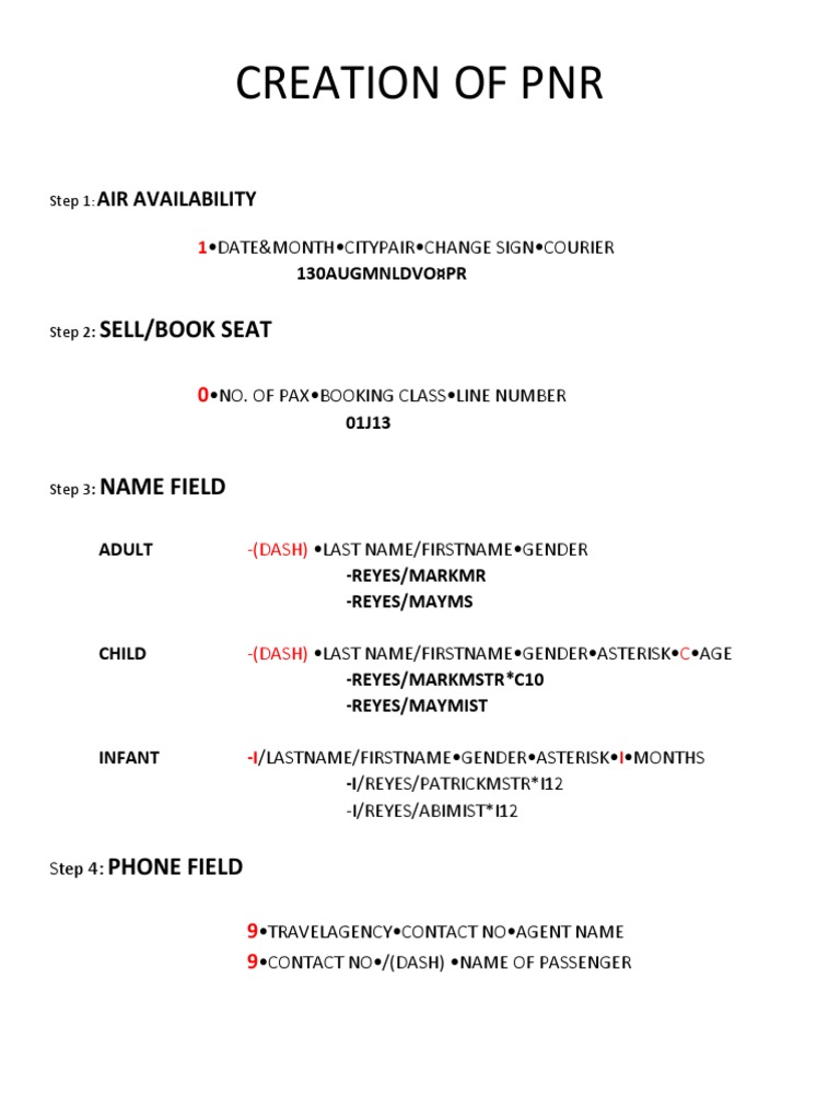 Creation of PNR: Sell/Book Seat | PDF | Travel