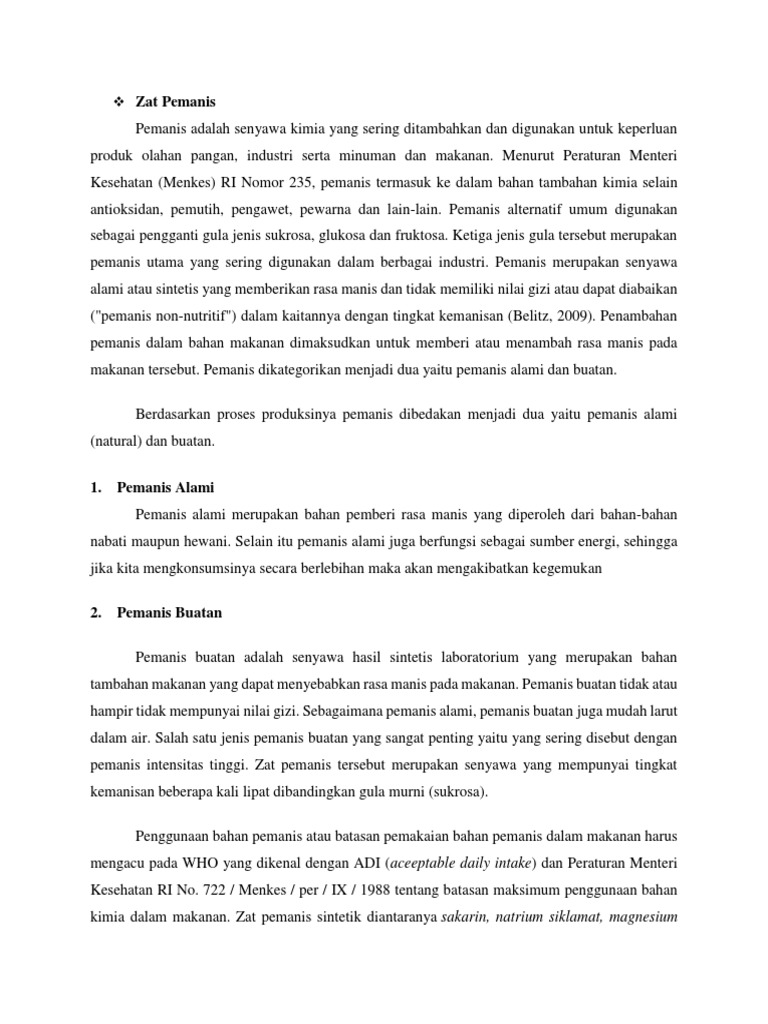 Zat Pemanis | PDF