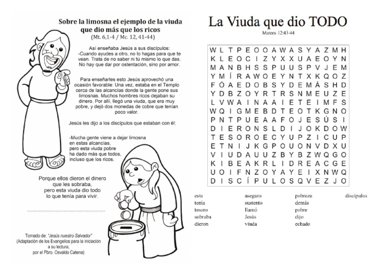 ENSEÑANZA DE LA Viuda para Niños | PDF