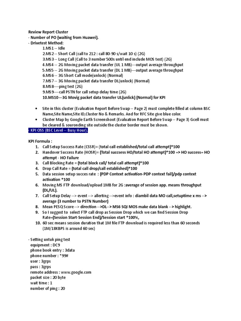 KPI OSS (BSC Level - Busy Hour) | PDF | File Transfer Protocol ...