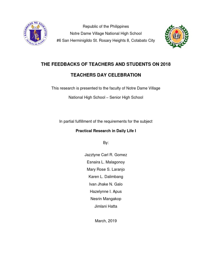 The Feedbacks of Teachers and Students On 2018 Teachers Day Celebration ...
