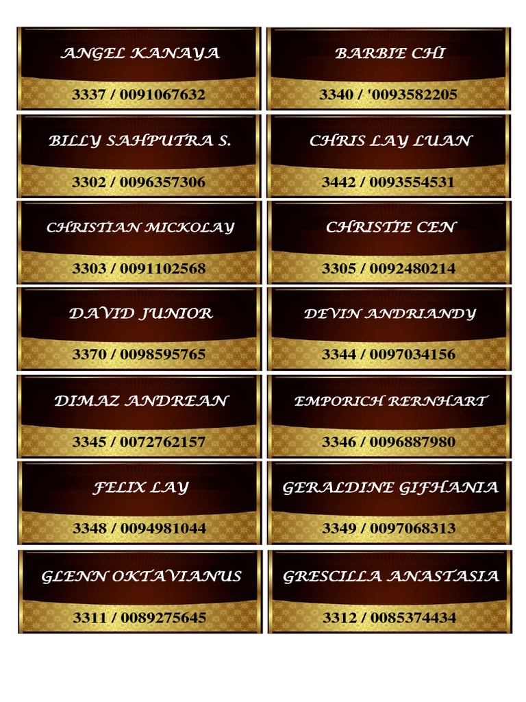 Student ID list | PDF