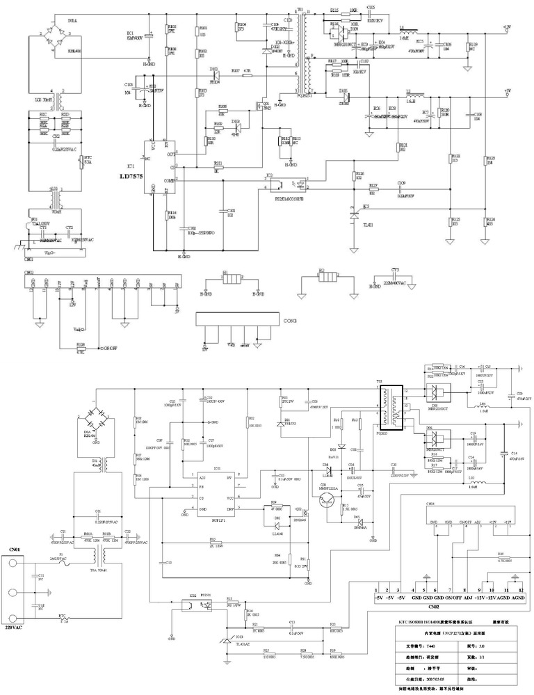 LCD Power - 465-01a2-18001g - NCP1271, LD7575 | PDF