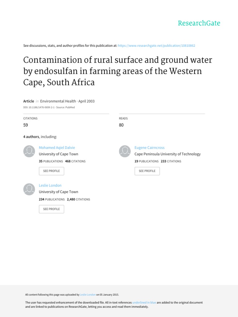 Contamination of Rural Surface and Groun PDF | PDF | Logistic Regression | Regression Analysis