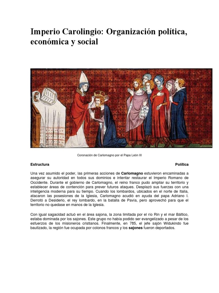 Imperio Carolingio: Organización política, económica y social ...