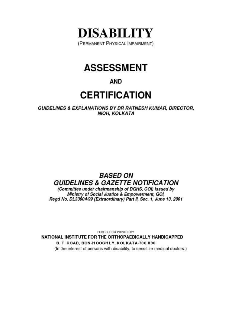 Disability Assessment Guidelines 2024 | PDF | Vertebral Column | Hip