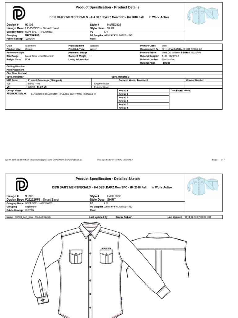 Techpack PDF | PDF | Yarn | Textiles