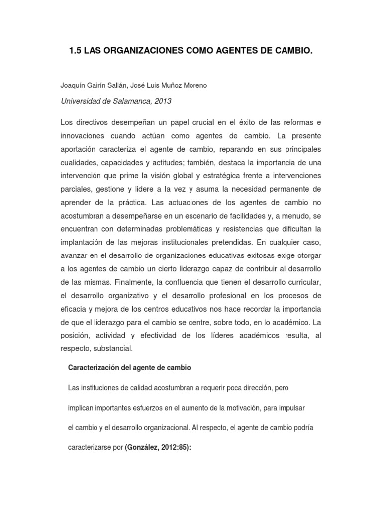 Liderazgo Educativo y Cambio Organizacional | PDF | Liderazgo | Aprendizaje