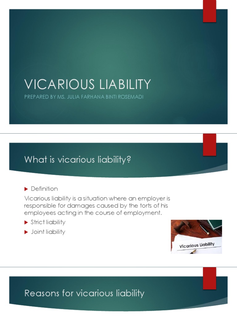 Vicarious Liability (Student Copy) | PDF | Tort | Vicarious Liability