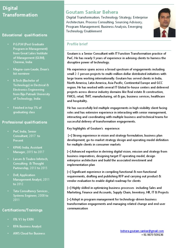 Goutam Behera CV Workfusion | PDF | Business | Retail