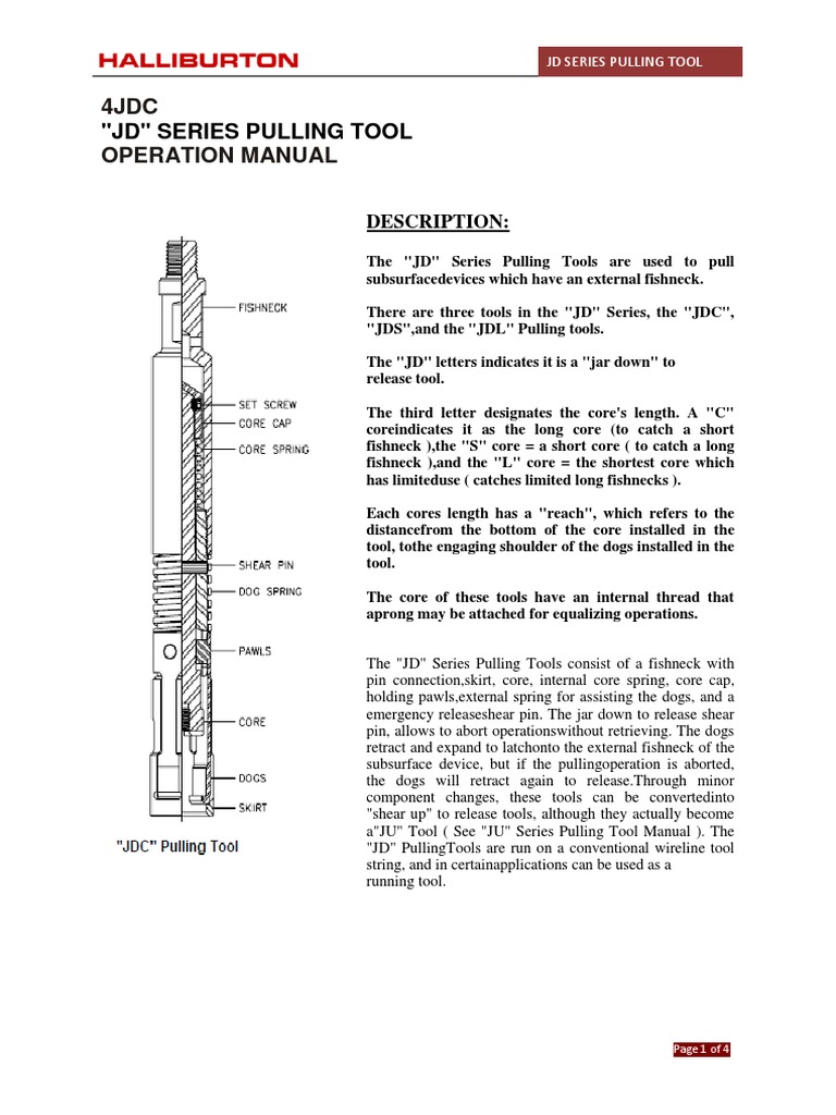 "JD" Series Pulling Tool: 4Jdc Operation Manual | Download Free PDF | Tools | Mechanical Engineering