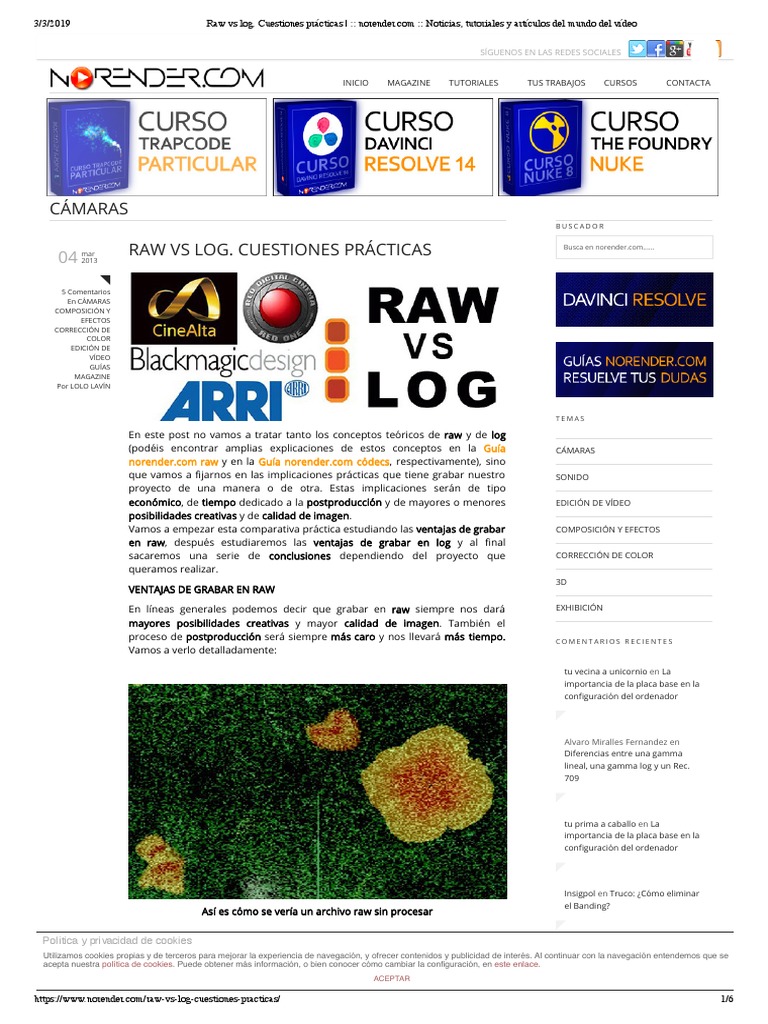 IMPRIMIR - Raw Vs Log. Cuestiones Prácticas - Norender - Com - Noticias ...