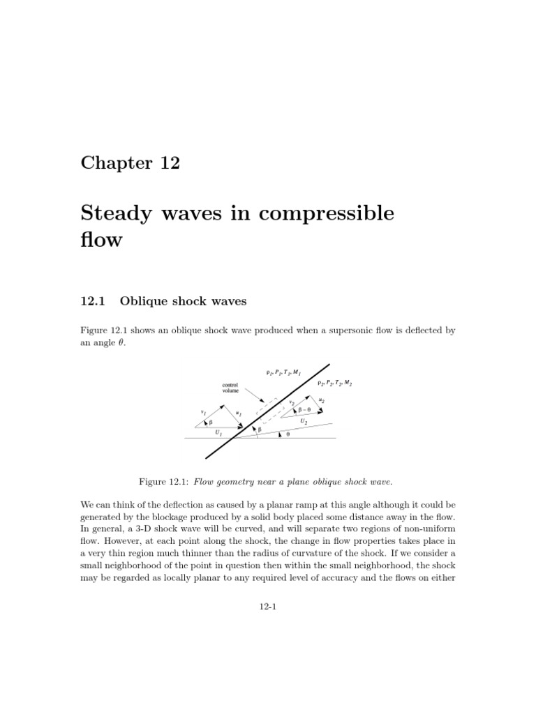 Oblique Shock Waves in Compressible Flow | PDF | Compressible Flow ...