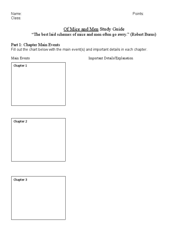 Of Mice and Men Study Guide | PDF