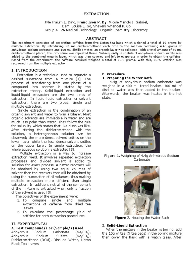 Experiment 2 - Extraction | PDF | Solubility | Solvent