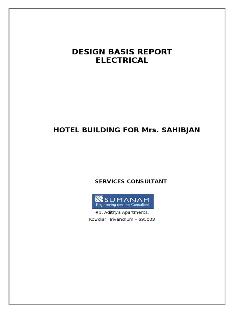 Design Basis Report Electrical Hotel Bui | PDF | Lightning | Electrical ...