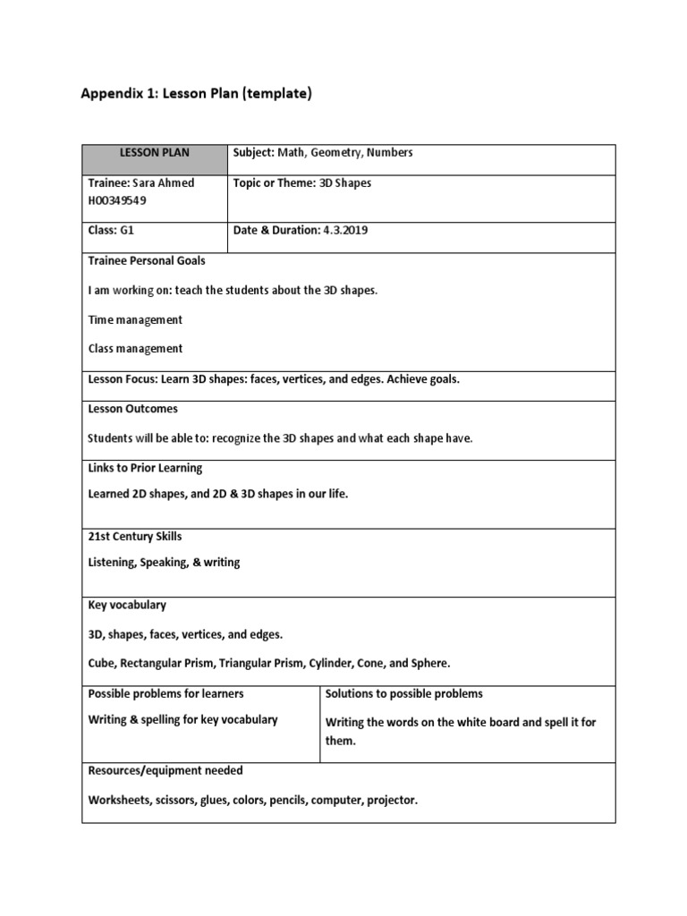 Lesson Plan | PDF | Lesson Plan | Behaviorism