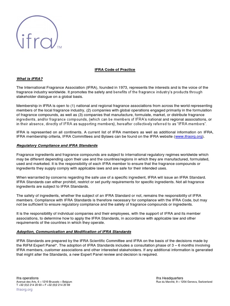 GD 2014-11-25 IFRA Code of Practice Final June 2015 | PDF | Perfume ...