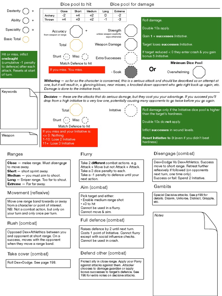 Exalted 3rd Edition Combat Summary | PDF | Leisure Activities ...