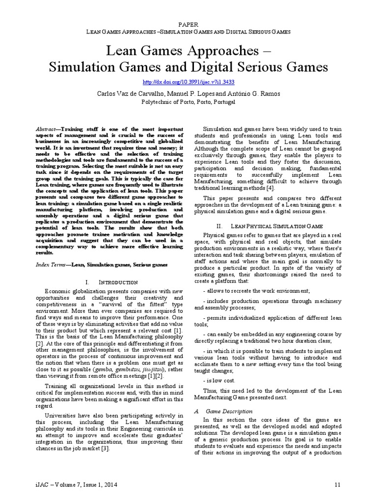 Lean Training Through Simulation Games | PDF | Lean Manufacturing ...