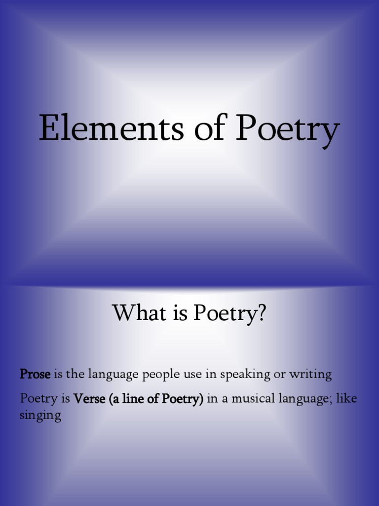 Understanding Poetry Elements | PDF | Syllable | Poetry