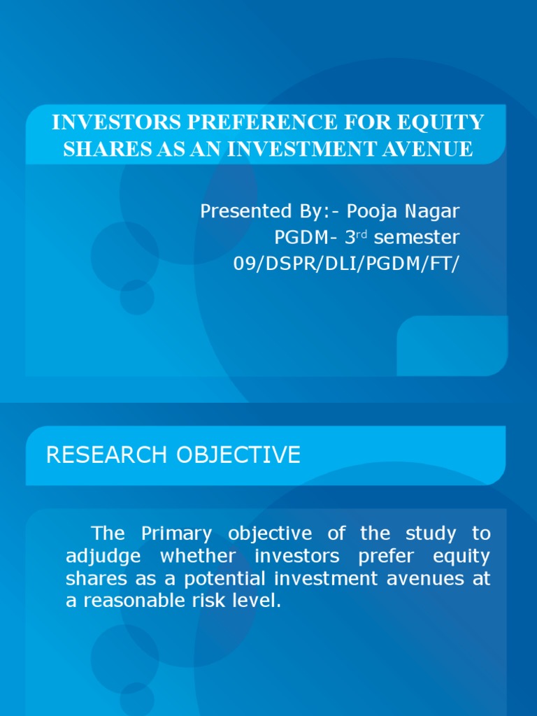 Investors Preference For Equity Shares As An Investment Avenue | PDF ...