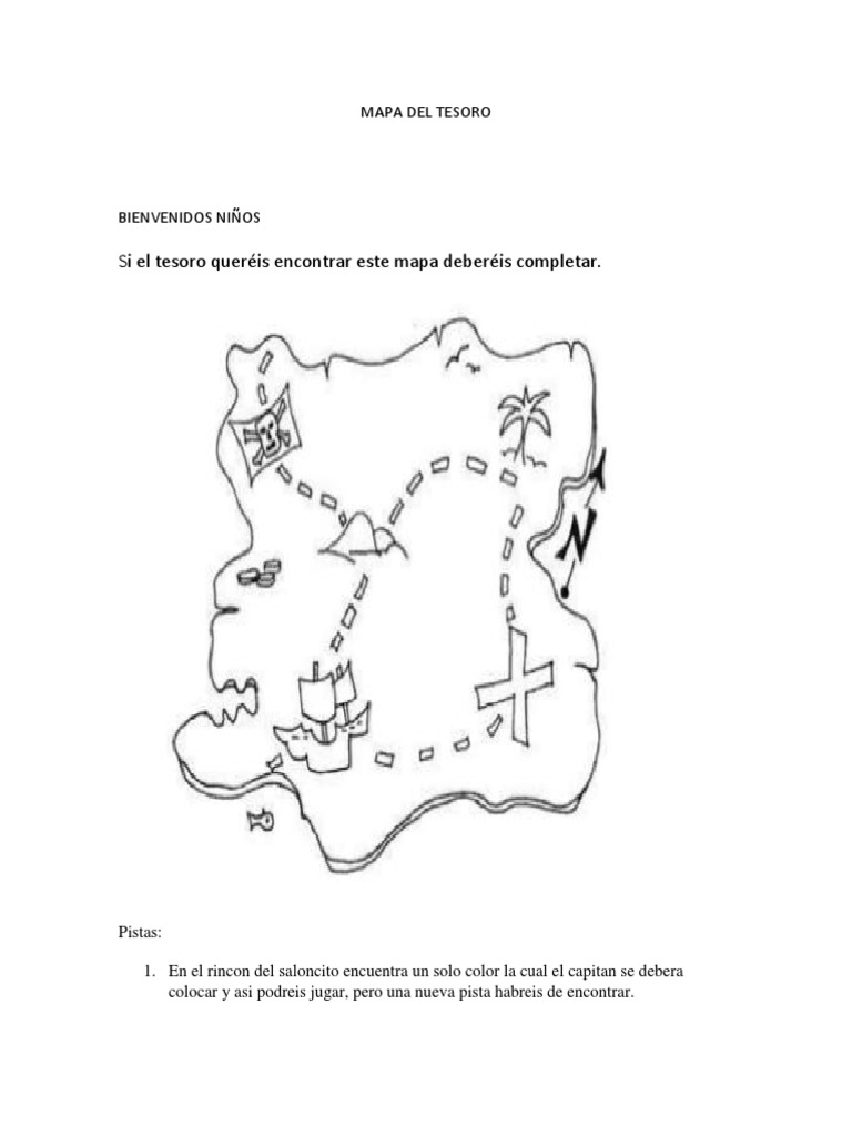 Mapa del Tesoro para Niños con Pistas | PDF | Arte