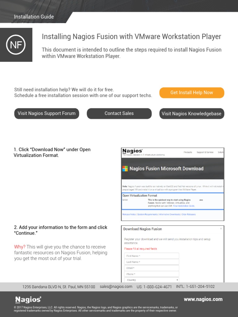Installing Nagios Fusion With VMware Workstation Player | PDF | V Mware | Login