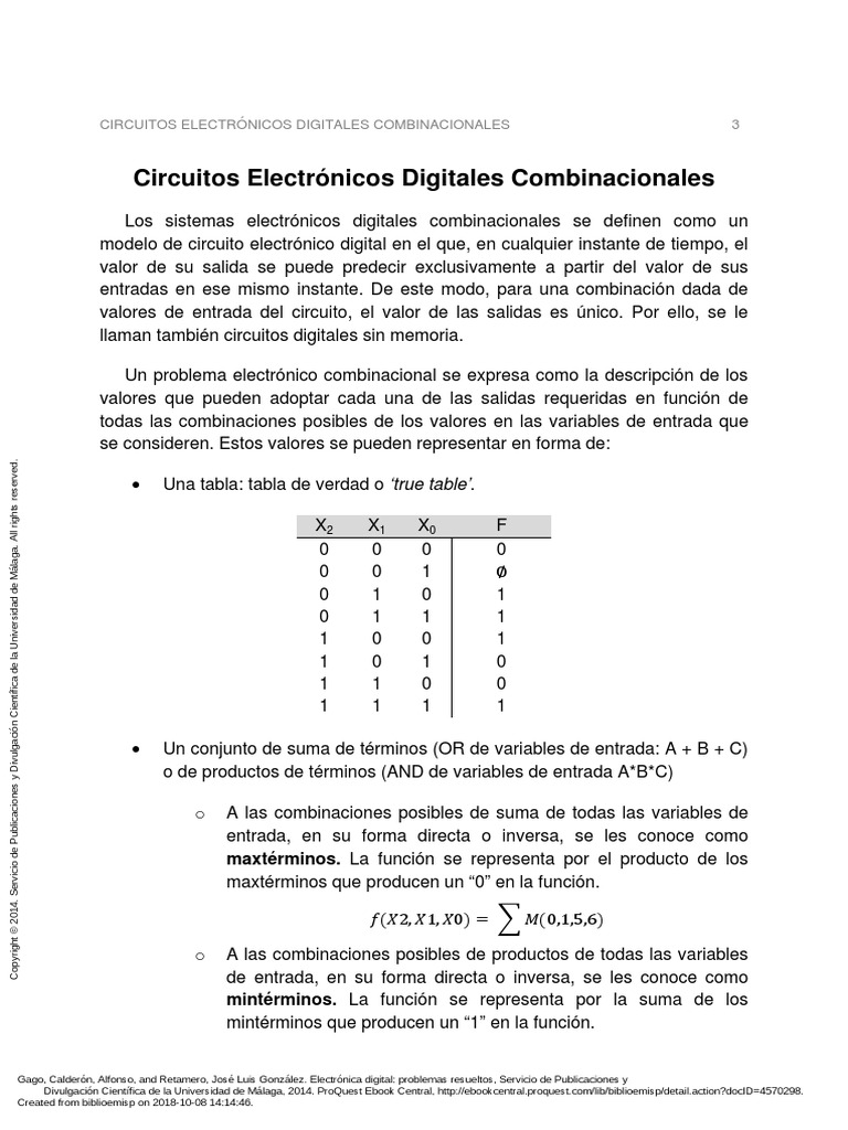 Circuitos Electrónicos Digitales Combinacionales | PDF | Puerta lógica ...