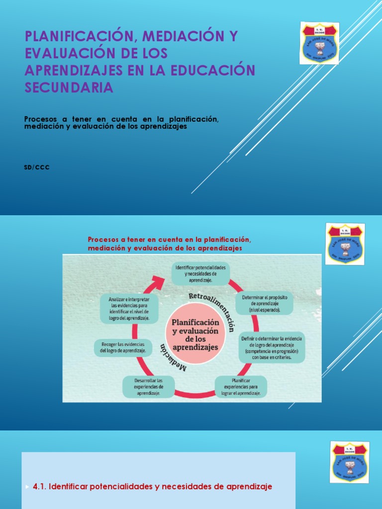Planificación, Mediación y Evaluación de Los AprendizajesPPT | Evaluación | Aprendizaje