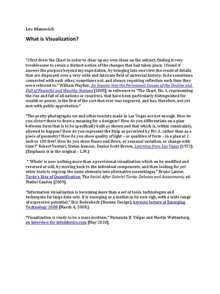 Visualization 2010 Lev Manovich | PDF | Visualization (Graphics) | Graphics