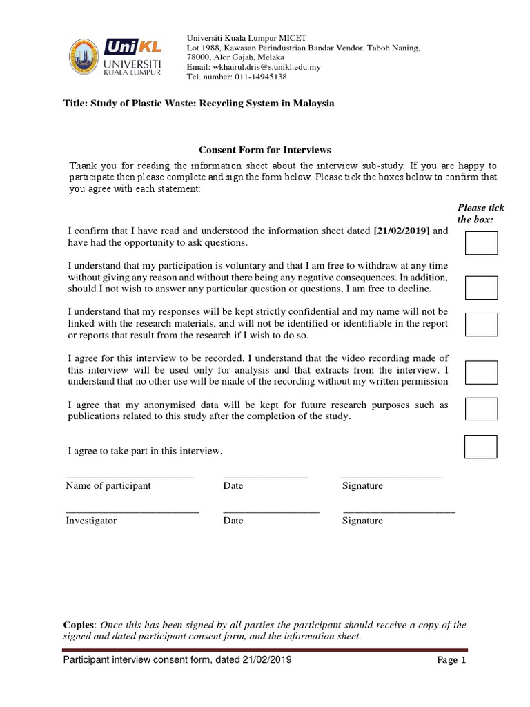 Letter of Consent (Plastic Waste Recycling) | PDF
