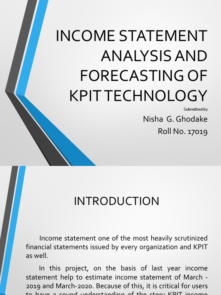 Analysis and Forecasting of KPIT Technology's Income Statements for 2019-2020 with Comparisons ...