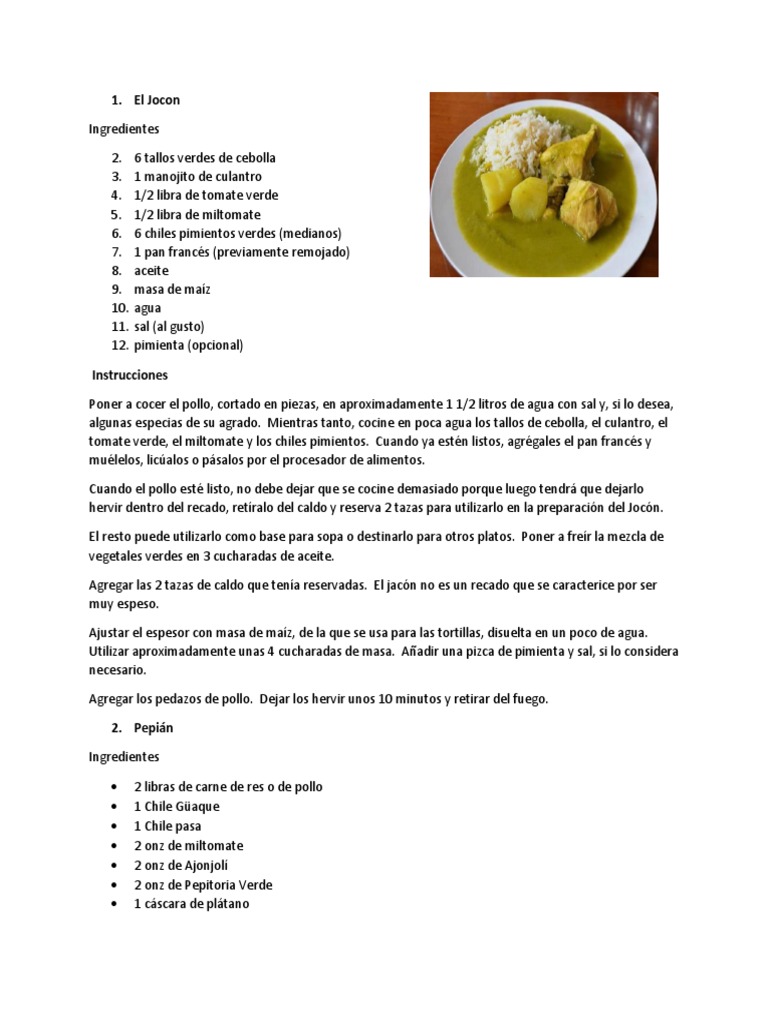 Recetas Guatemaltecas | PDF | Cilantro | Caldo