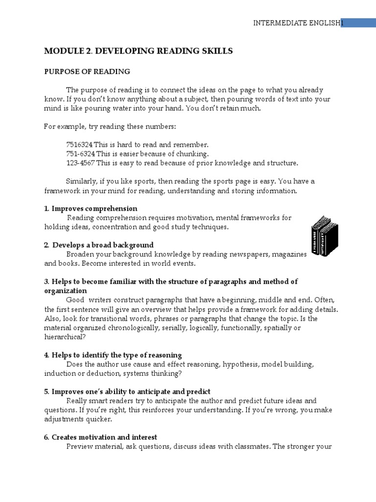 Module 2. Developing Reading Skills | PDF | Reading Comprehension ...