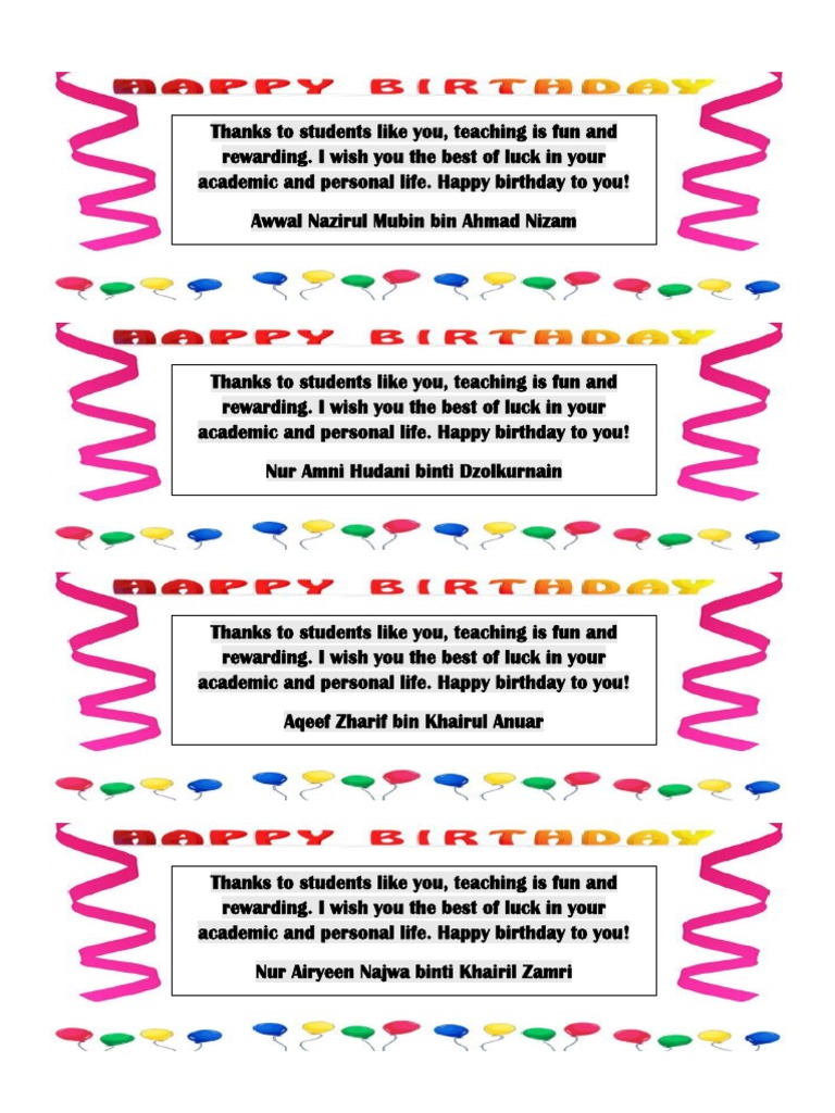 Birthday Wishes for Teachers | PDF