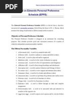 Edwards Personality Preference Schedule (EPPS) | PDF | Psychological ...